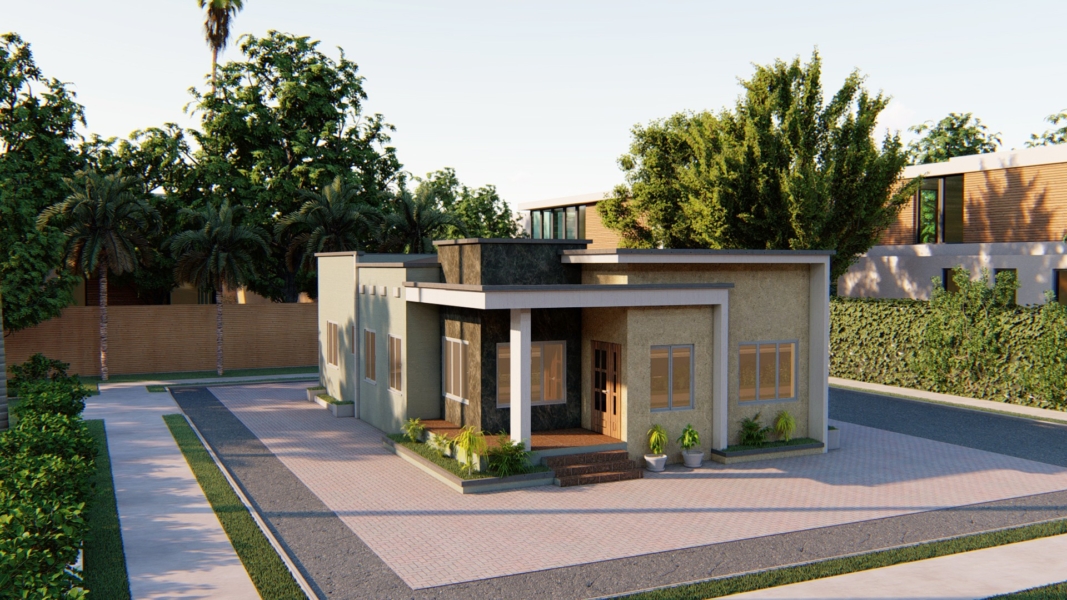 3 Bedroom modern house design | flat roofing house | hCrafta