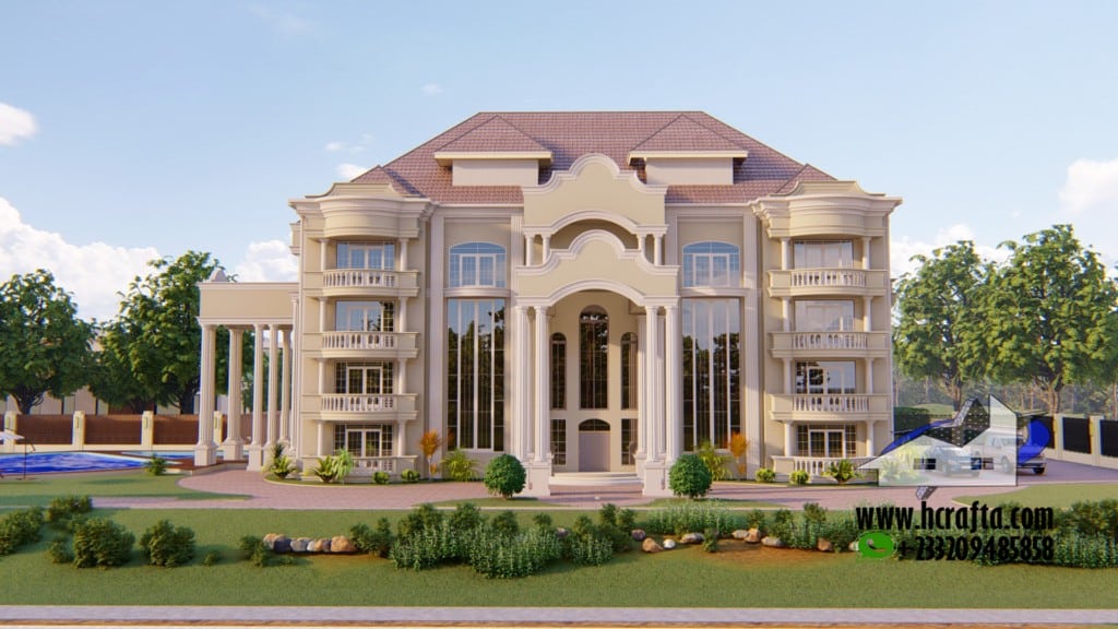 mansion house plan design | luxury home design | hCrafta